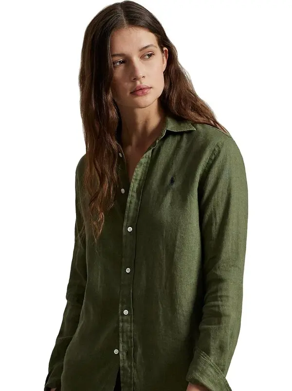 Ralph Lauren Classic Fit Linen Shirt - Supply Olive
