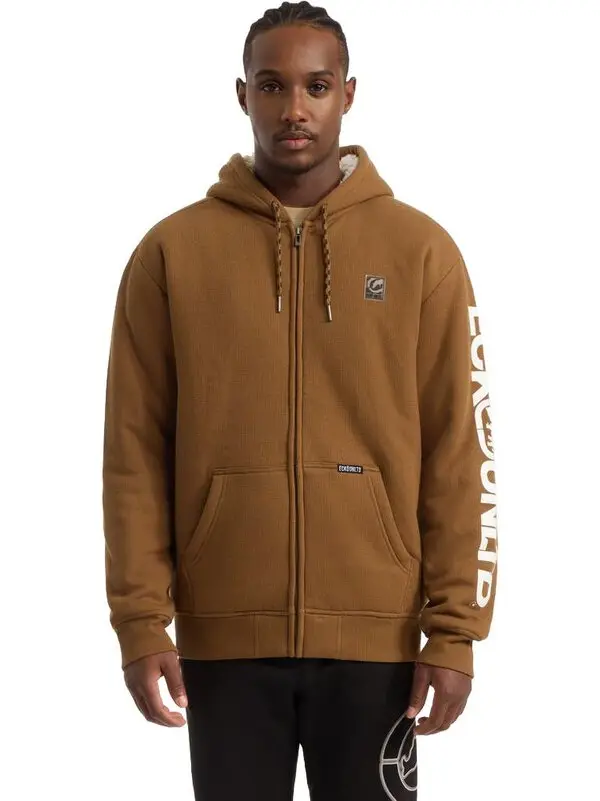 ECKO UNLTD. One Hit Faux Shearling Hoodie - New Brown