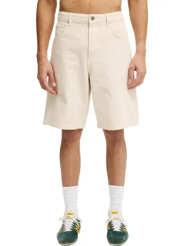 COTTON ON Baggy Denim Shorts - Bone