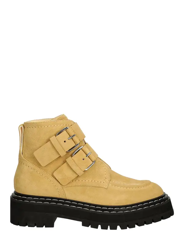Proenza Schouler Suede Biker Boots - Yellow