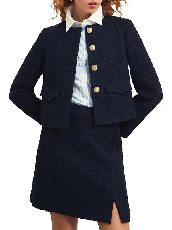 HOBBS LONDON Marie Tweed Jacket - Navy