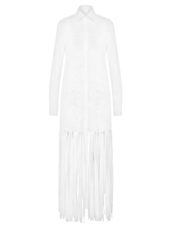 Moschino Fringed Maxi Dress - White