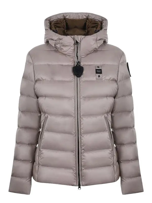 BLAUER. Satin Nylon Goose Down Jacket - Grey