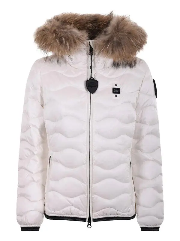 BLAUER. Satin Nylon Down Jacket - White
