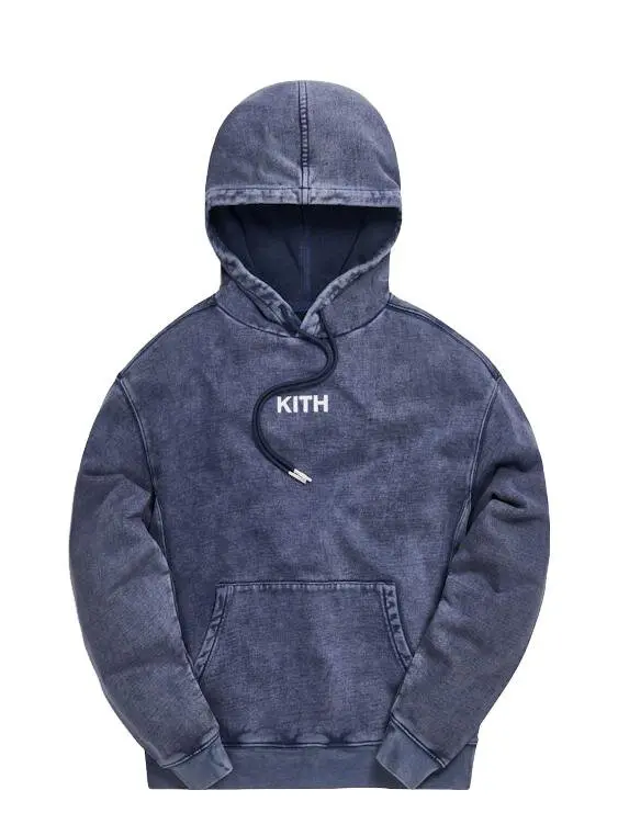 Kith Williams Iii Crystal Wash Fleece Hoodie - Obsidian/navy Blue