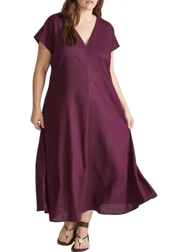 Universal Standard Louvre Tie Back Maxi Dress - Acai Purple
