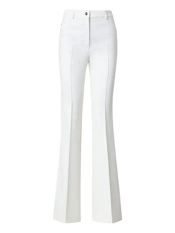 Akris Farid Bootcut Double Face Pants - Ecru