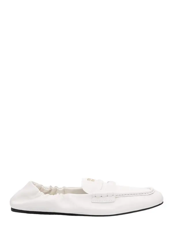 Miu Miu Leather Penny Loafers - White