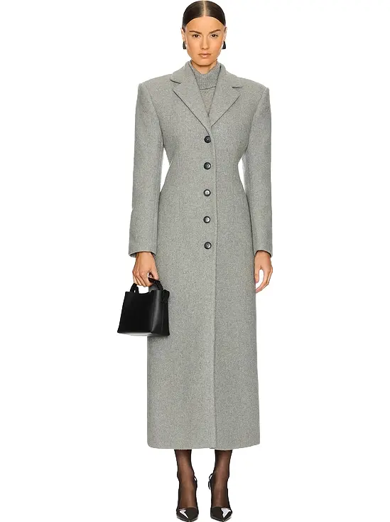 EAVES Yaron Manteco Wool Coat - Light Grey