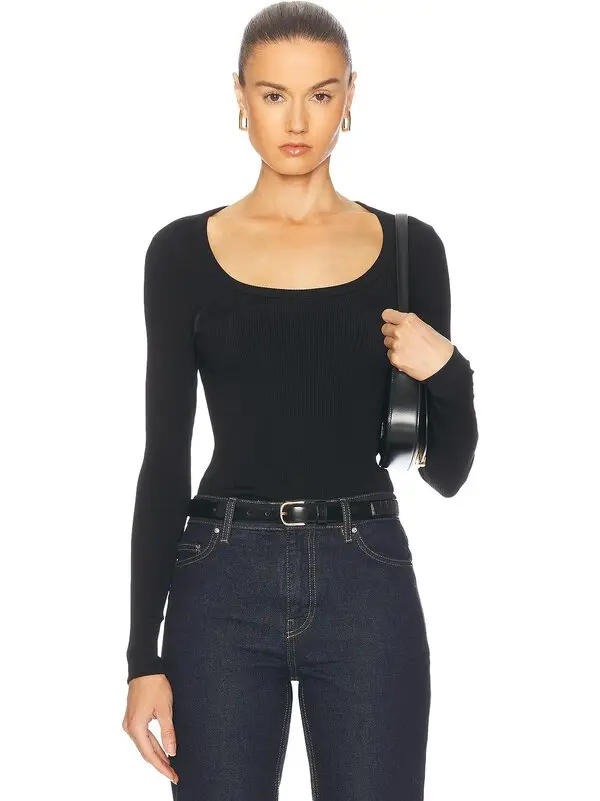 Citizens Of Humanity Rumi Scoop Neck Top - Black