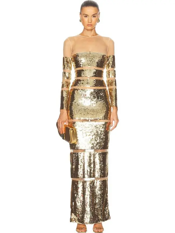 Retrofete For Desi Sequin Dress - Gold