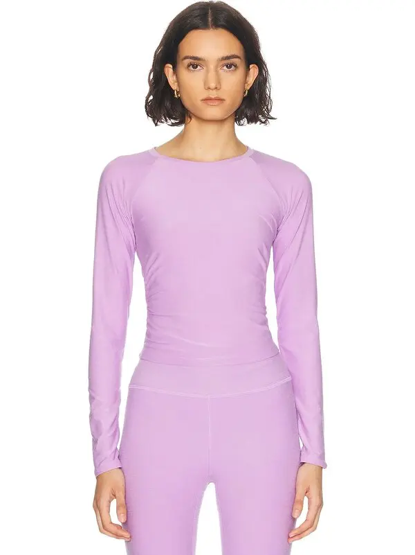 Beyond Yoga Featherweight Long Sleeve Top - Lilac Petal Heather
