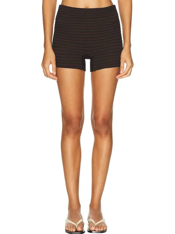 Bond Eye Dom Short - Carob & Black Dot Stripe