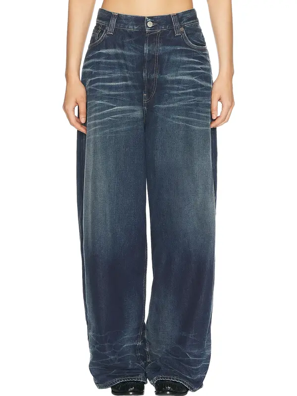 Acne Studios 2023 Broadway Super Wide Leg Jeans - Mid Blue