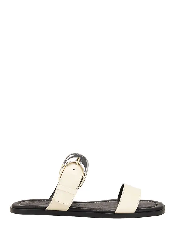 Staud Harlow Flat Sandals - Cream