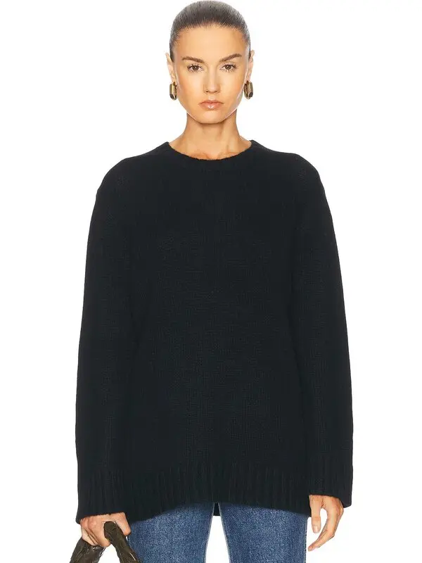 Jenni Kayne Cashmere Amelia Crewneck Sweater - Black