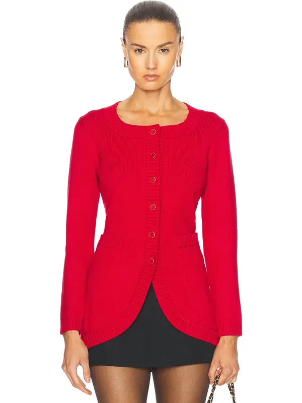Posse Sabrina Long Sleeve Cardigan - Ruby