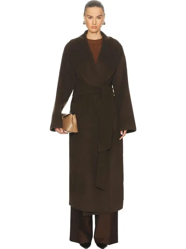 SEROYA Mavis Wool Coat - Slate Brown