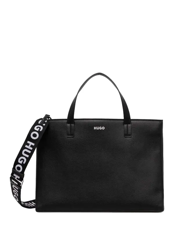 Hugo Logo-print Tote Bag - Black