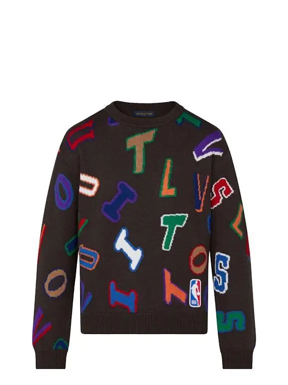 LOUIS VUITTON X Nba Letters Crewneck Sweatshirt - Brown