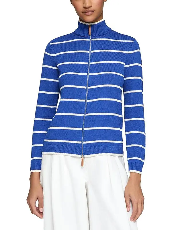 Lafayette 148 New York Striped Sweater - Ultramarine