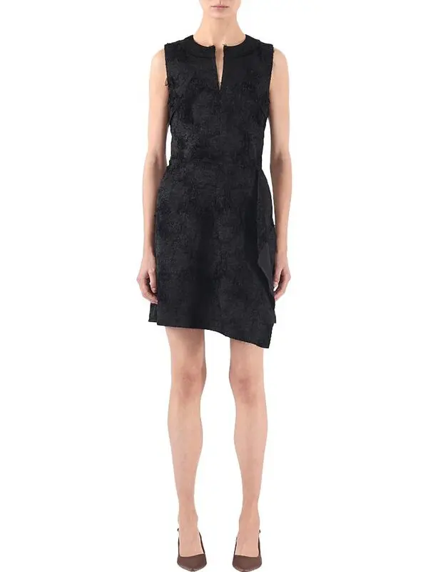 JASON WU Asymmetrical Jacquard Midi Dress - Black