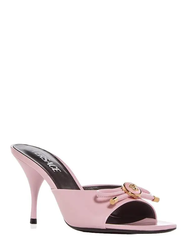 Versace Opera Bow 85mm Patent Mules - Pastel