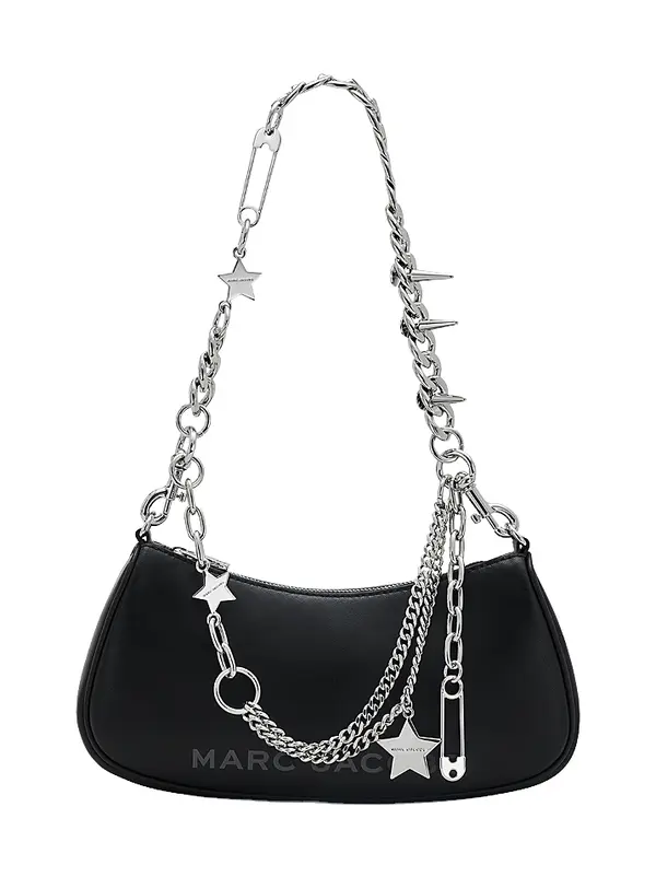 Marc Jacobs The Star Charm Leather Shoulder Bag - Black