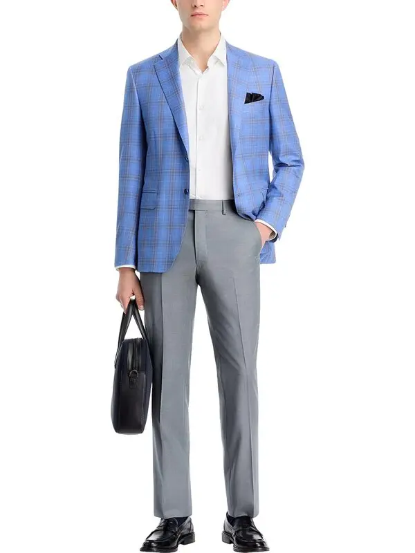Canali Siena Plaid Classic Fit Sport Coat - Light Blue/tan