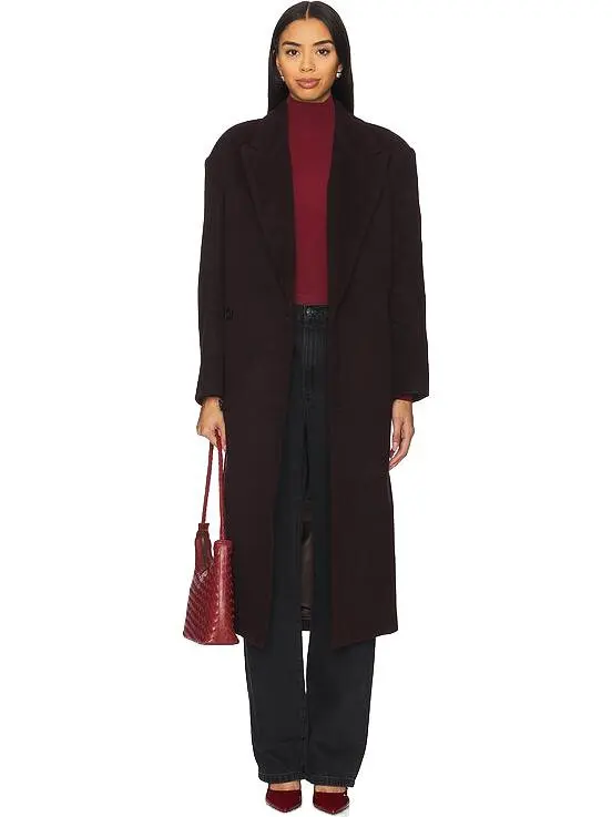 Bardot Classic Oversized Coat - Wine