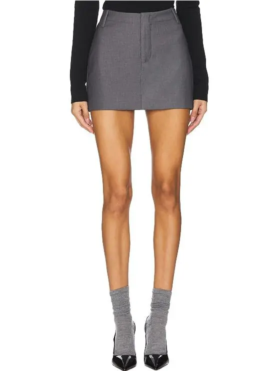 Bardot Maika Mid Rise Mini Skirt - Grey