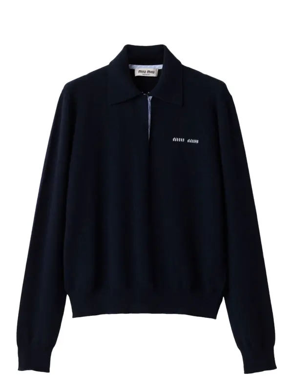 Miu Miu Cashmere Polo Shirt - Blue