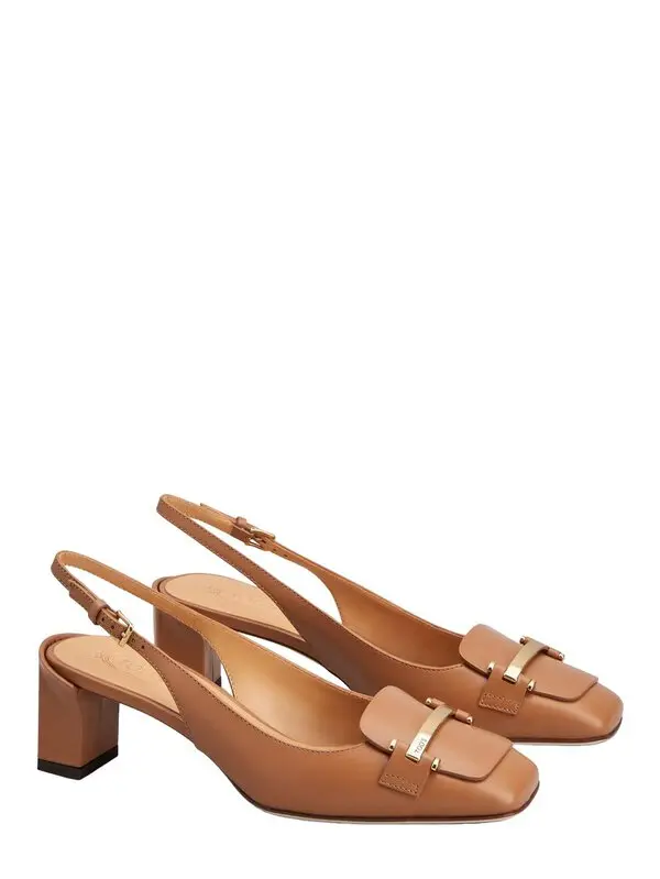 TOD'S Barretta Slingback Pumps - Kenia Scuro
