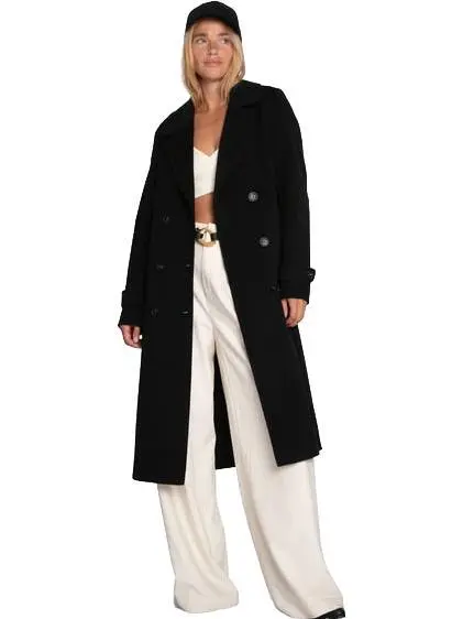 BELLE & BLOOM Front Runner Belted Coat - Black