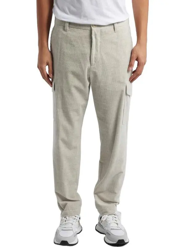 Hugo Boss Boss Cotton & Cashmere Corduroy Cargo Trousers - Natural