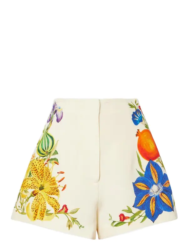 ALEMAIS Flores Floral High-rise Shorts - Multicoloured