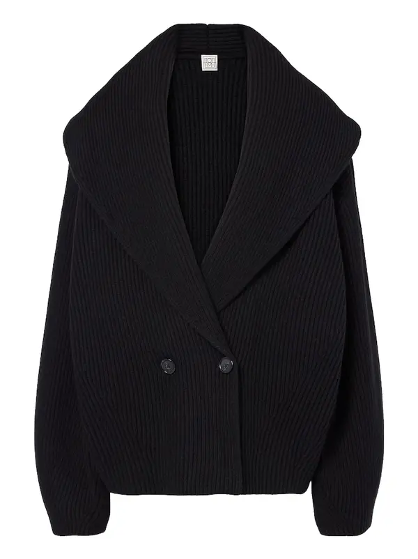 TOTEME Wool-blend Buttoned Cardigan - Black