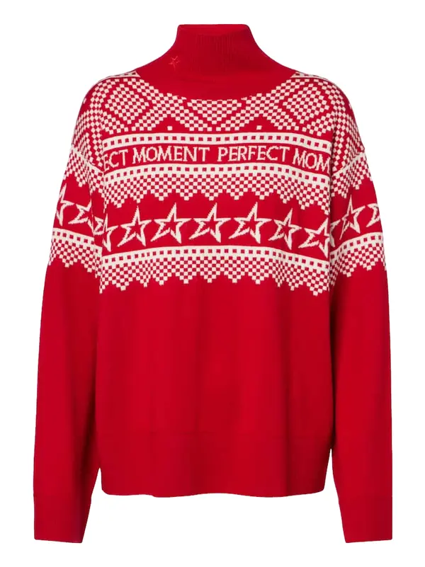 Perfect Moment Intarsia Wool Sweater - Red