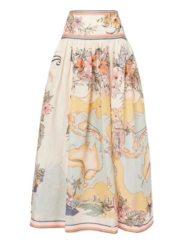Zimmermann Tallow Printed Maxi Skirt - Multicoloured
