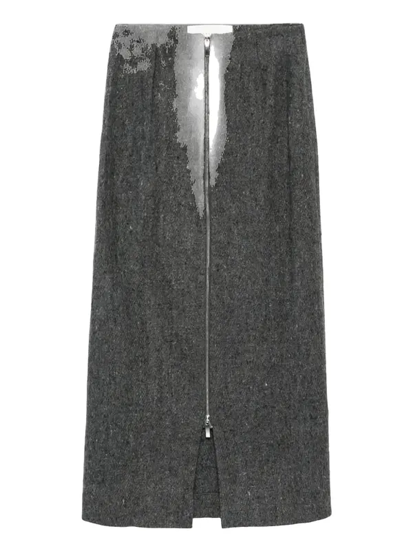 CONNER IVES Reconstituted Military Blanket Skirt - Grey