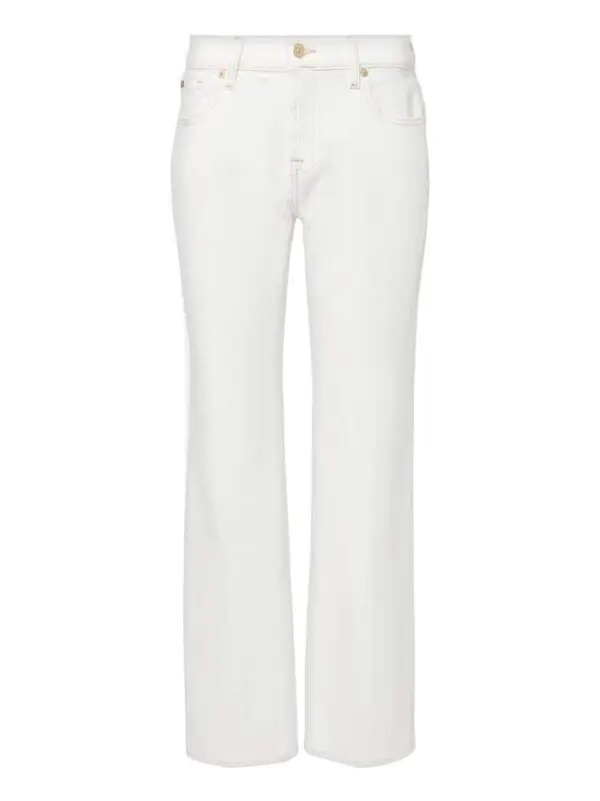 7 For All Mankind High-rise Straight Jeans - White