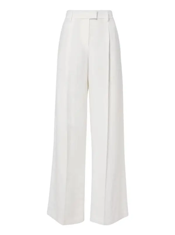 Brunello Cucinelli Monili Twill Wide-leg Pants - White