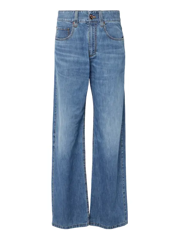 Brunello Cucinelli Mid-rise Straight Leg Jeans - Blue