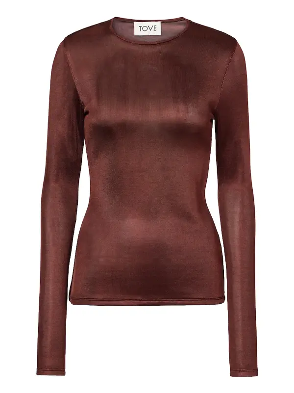Tove Mayra Knitted Top - Burgundy