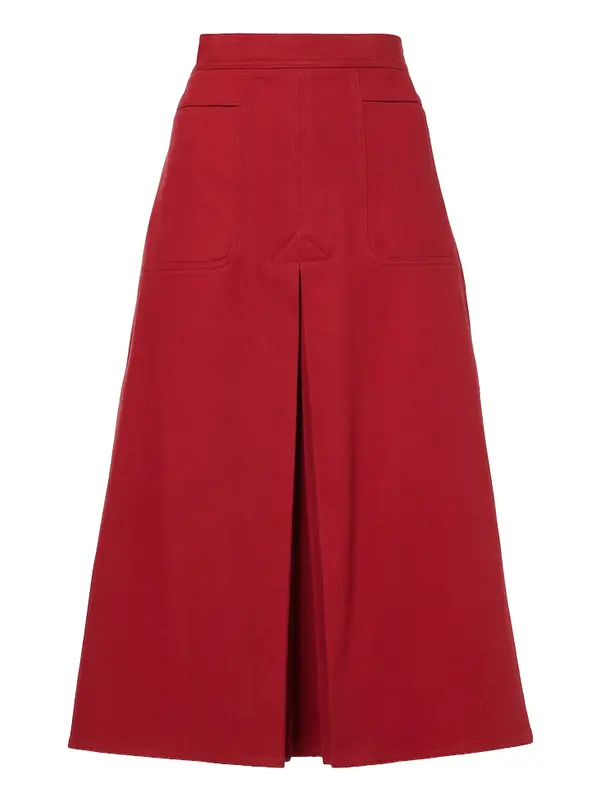 Max Mara Renoir Pleated Midi Skirt - Red