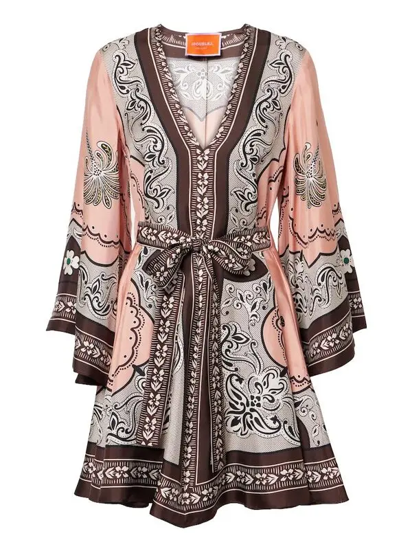 La DoubleJ Magnifico Printed Silk Twill Minidress - Multicoloured