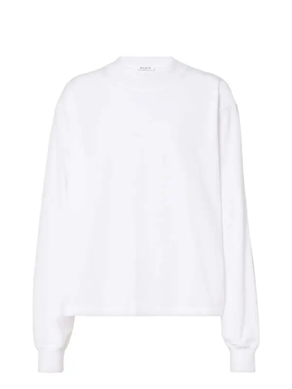 Alaïa Cotton Jersey Sweatshirt - White