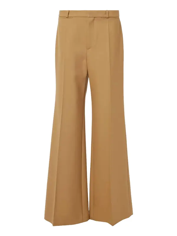 Chloé Wool Flared Trousers - Brown