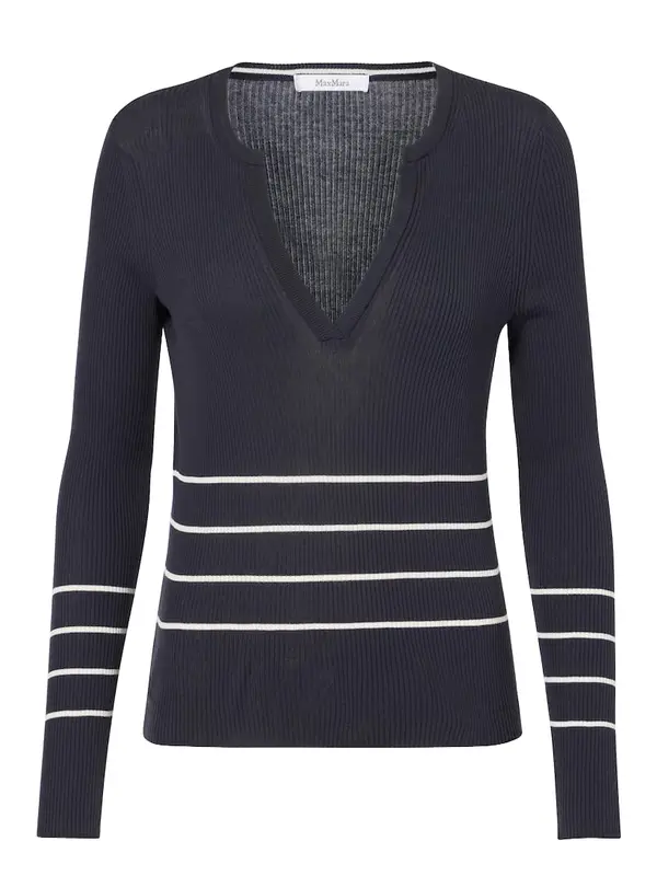 Max Mara Sibari Cotton And Silk Sweater - Blue
