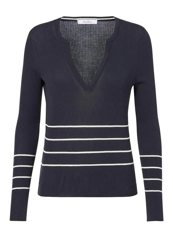 Max Mara Sibari Cotton And Silk Sweater - Blue